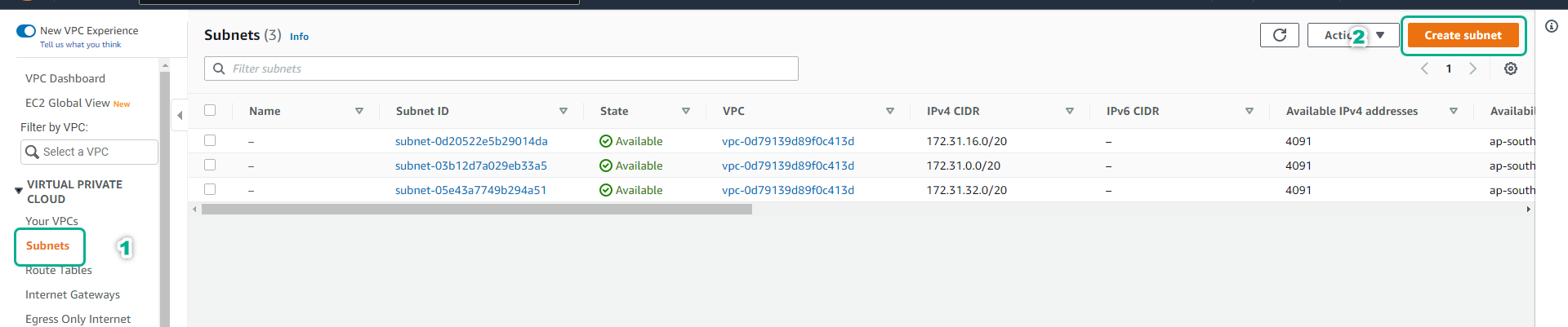 Create Public Subnet :: AWS System Manager